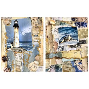 Marine Collage Paper Printable of 12 Sheets Masterboard Scrappy Ocean ...