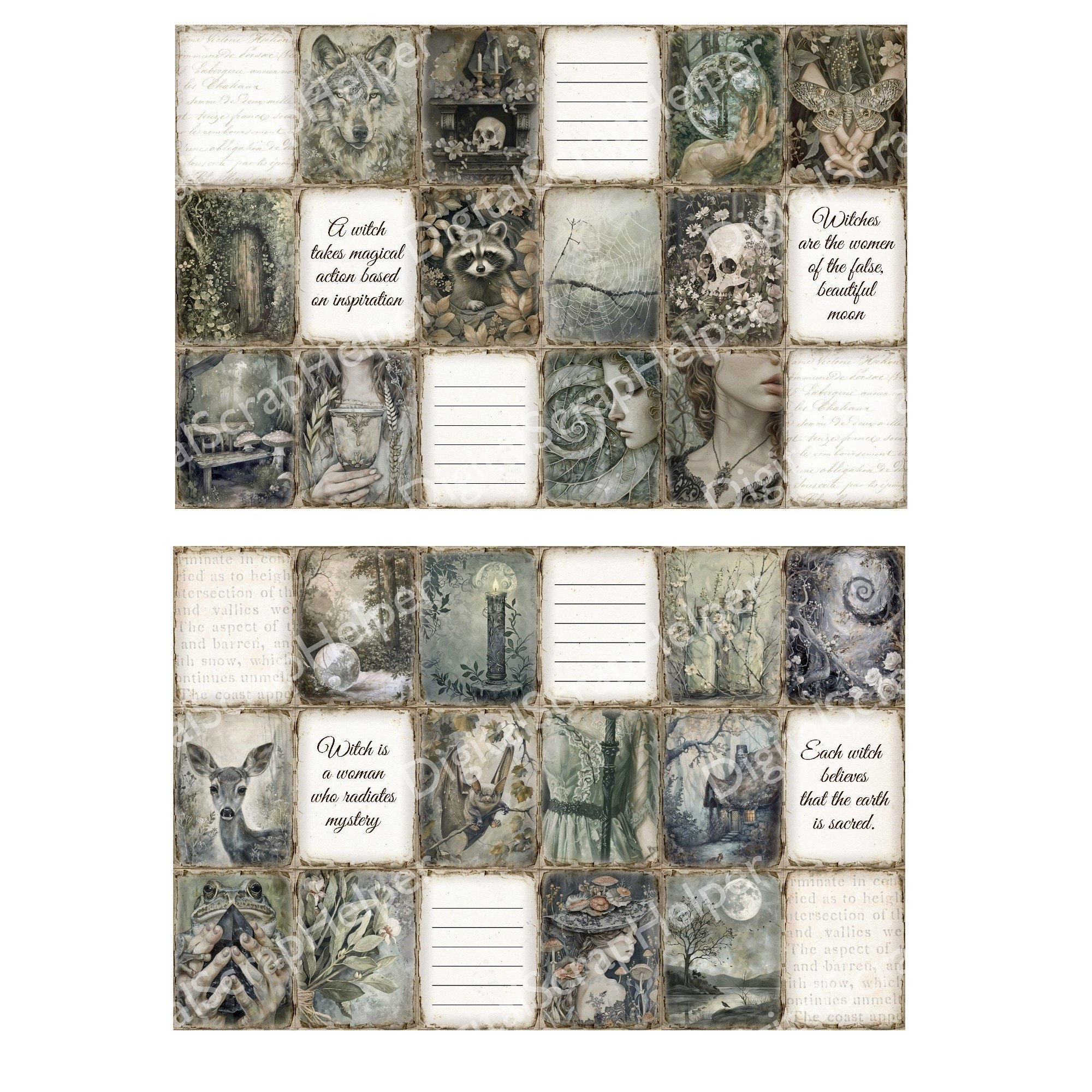 Forest Witch Mini Books Printable of 3 Sheets Doll House Book ...