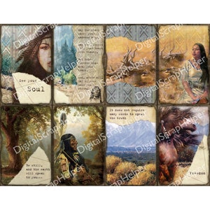 Native Americans Junk Journal Kit Printable of 36 Sheets Indian Boho ...