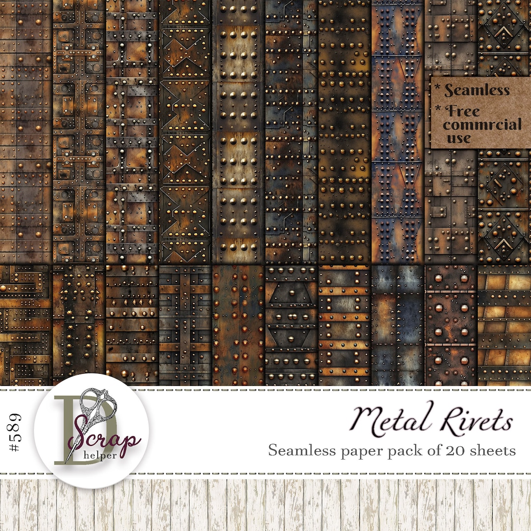 Metal Rivets Steampunk Seamless Pattern Digital Paper Industrial ...