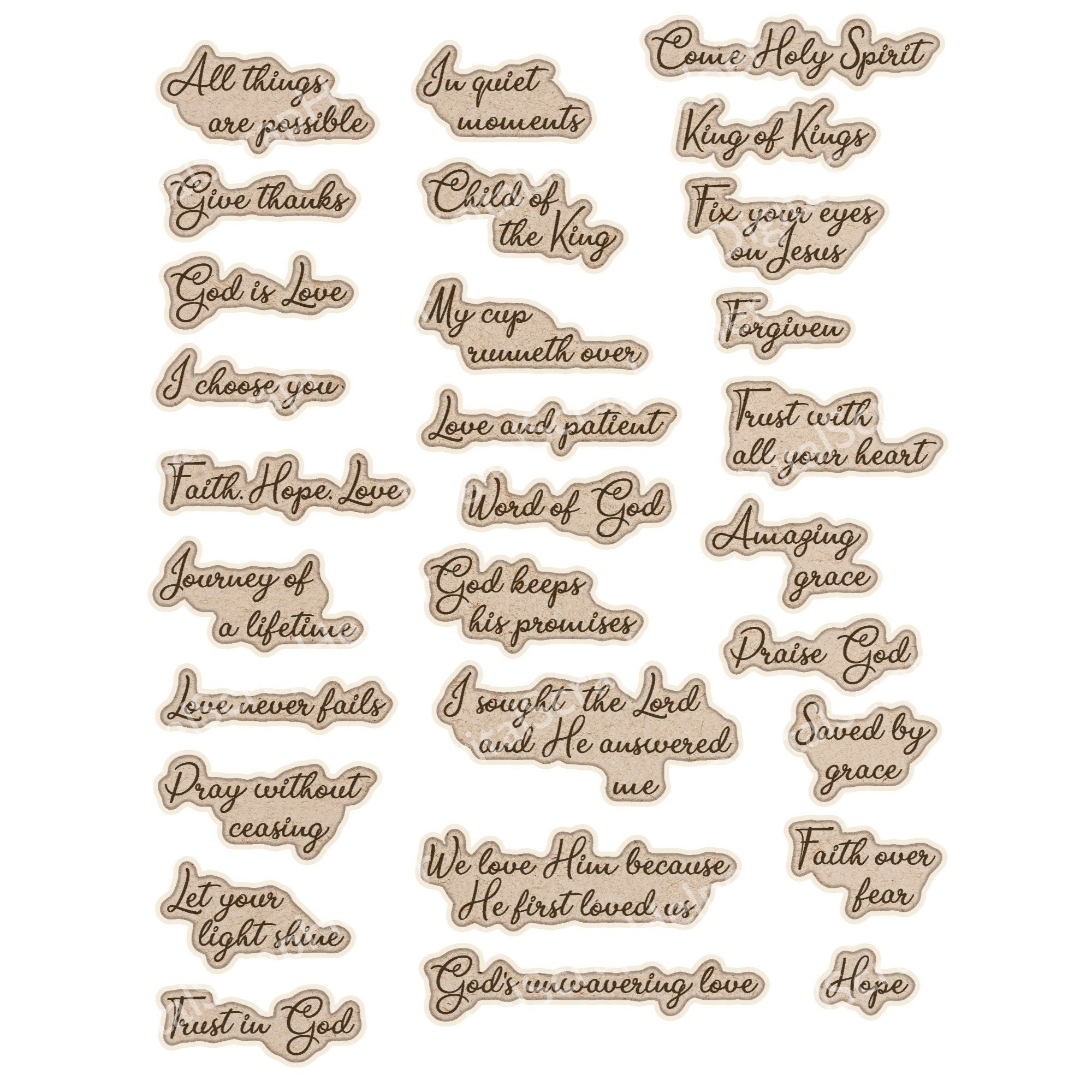 Faith Journal Words Printable of 3 Sheets Bible Words Prayer - Etsy