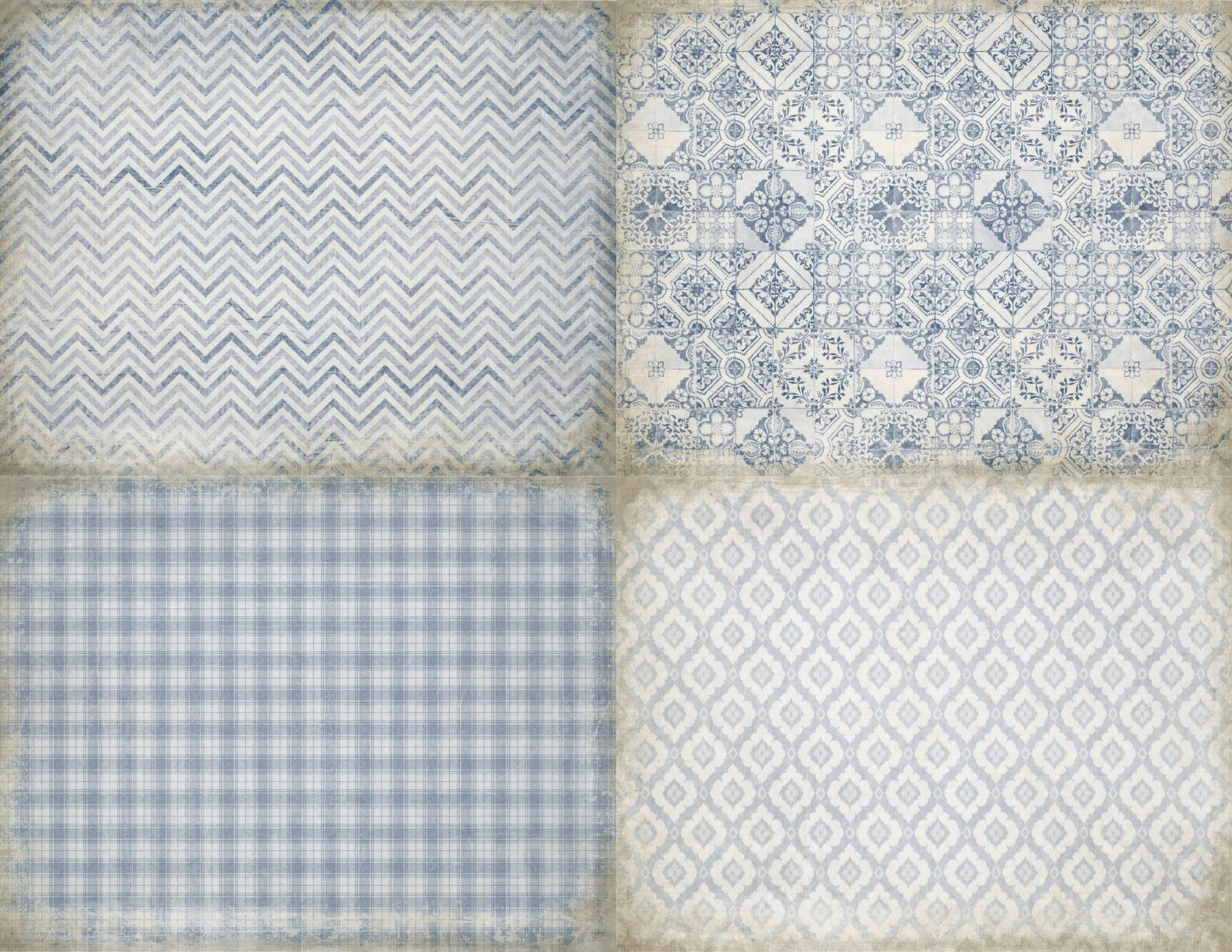 Vintage Blue Junk Journal Paper Pack Printable of 24 Sheets - Etsy