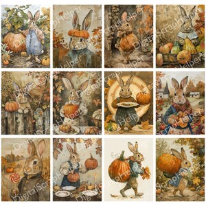 Thanksgiving Peter Rabbit Junk Journal Paper Printable 12 Sheets ...