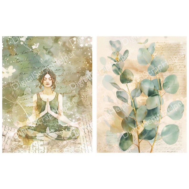 Zen Garden Junk Journal Printable of 12 Sheets Meditation Pictures ...