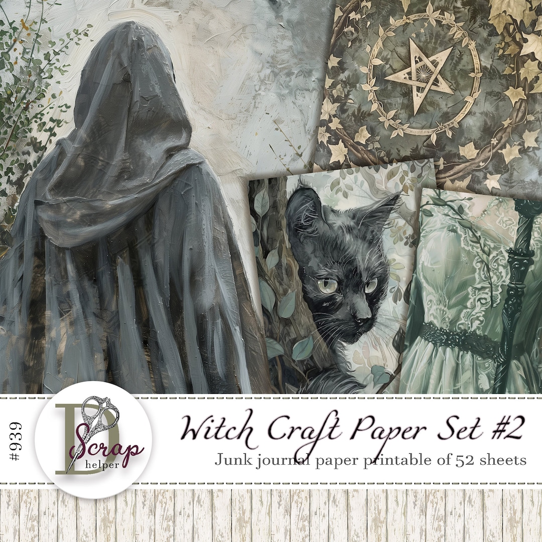 Pagan Journal Paper Printable 52 Sheets Grimoire Witchcraft Mystic ...