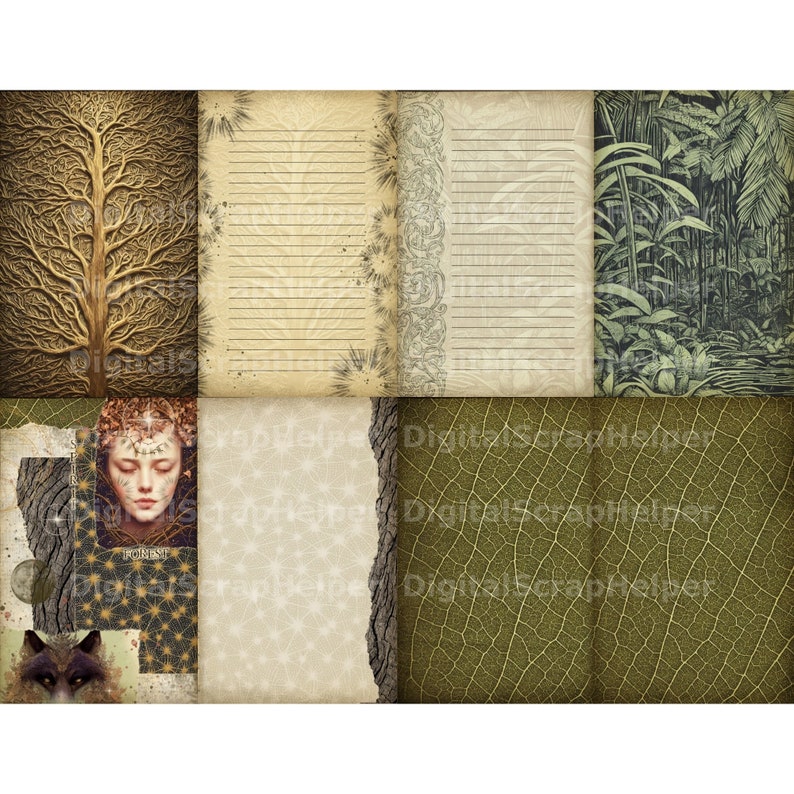 Fantasy Junk Journal Kit Printable of 36 Sheets Forest Queen - Etsy
