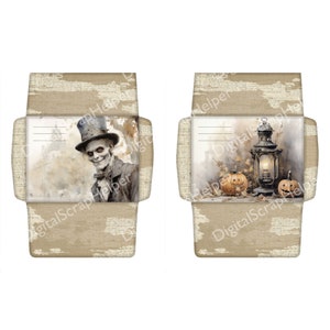 Vintage Halloween Envelopes A2 Printable 16 Sheets Spooky Scary Boo ...