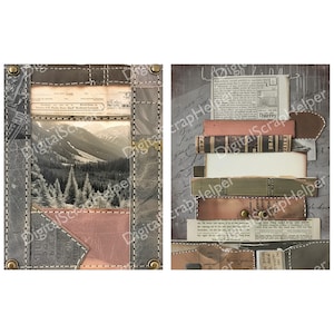 Masculine Collage Paper Printable of 12 Sheets Masterboard Scrappy ...