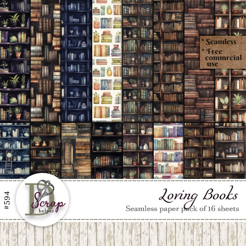 Free Bookshelf Background - Etsy