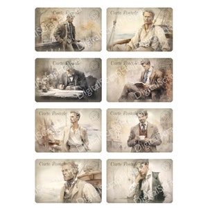 Men Journal Cards Printable 2 Sheets Masculine Men Fashion Gentlemen ...