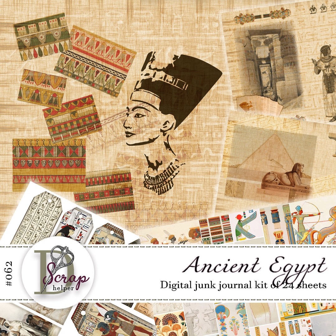 Ancient Egypt Junk Journal Kit Printable of 24 Sheets Antique Cartouche ...