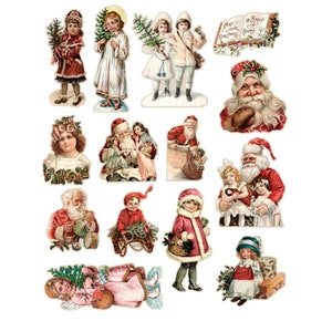 Vintage Christmas Fussy Cuts Ephemera Printable of 6 Sheets Christmas ...