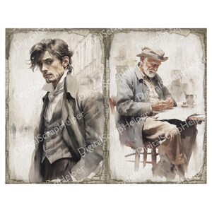 Masculine Journal Cards for Vintage Men Junk Journals and Slow Crafting ...