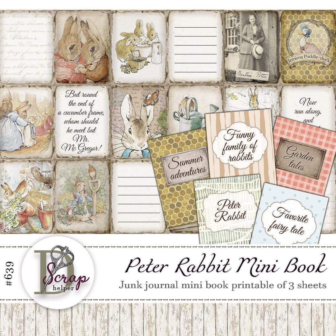 Peter Rabbit Mini Books Printable 3 Sheets Beatrix Potter Dollhouse ...