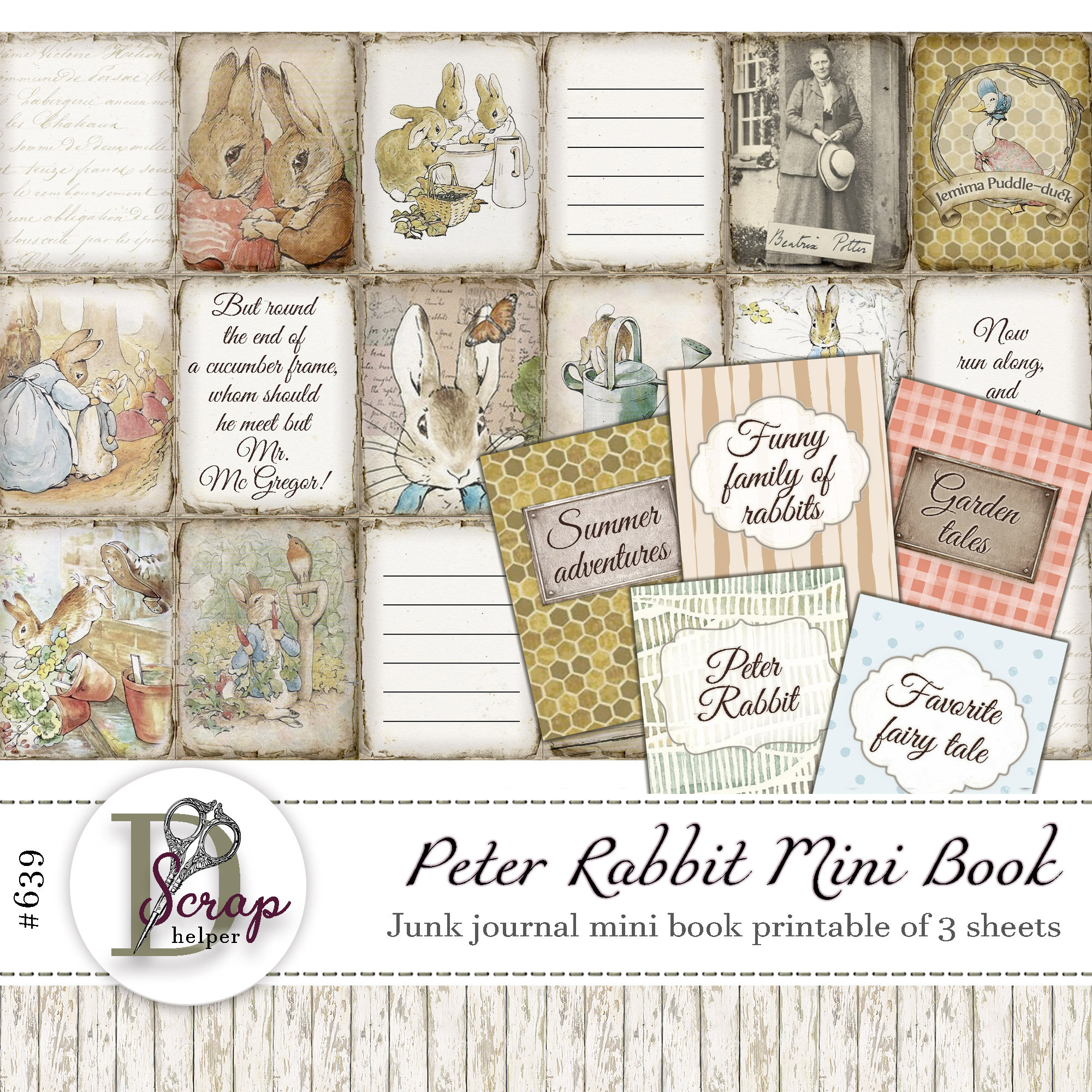 Peter Rabbit Mini Books for Beatrix Potter Themed Slow Crafting ...