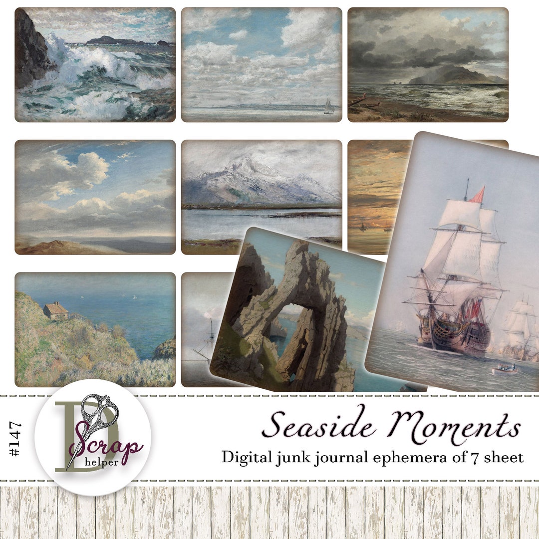 Vintage Nautical Ephemera ATC Cards Printable of 7 Sheets Ocean Sea ...