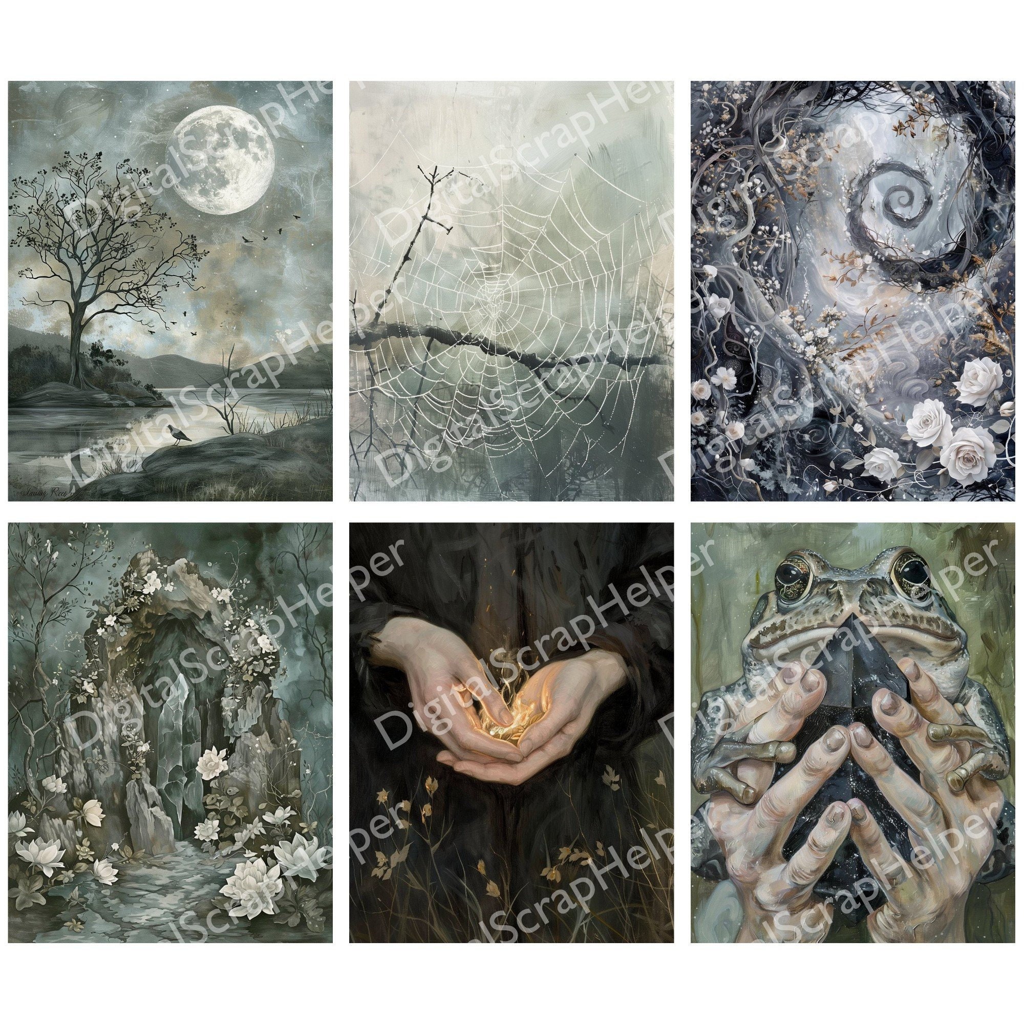 Pagan Journal Paper Printable 52 Sheets Grimoire Witchcraft Mystic ...