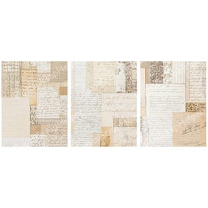 Neutral Collage Paper Printable of 18 Sheets Vintage Letters ...
