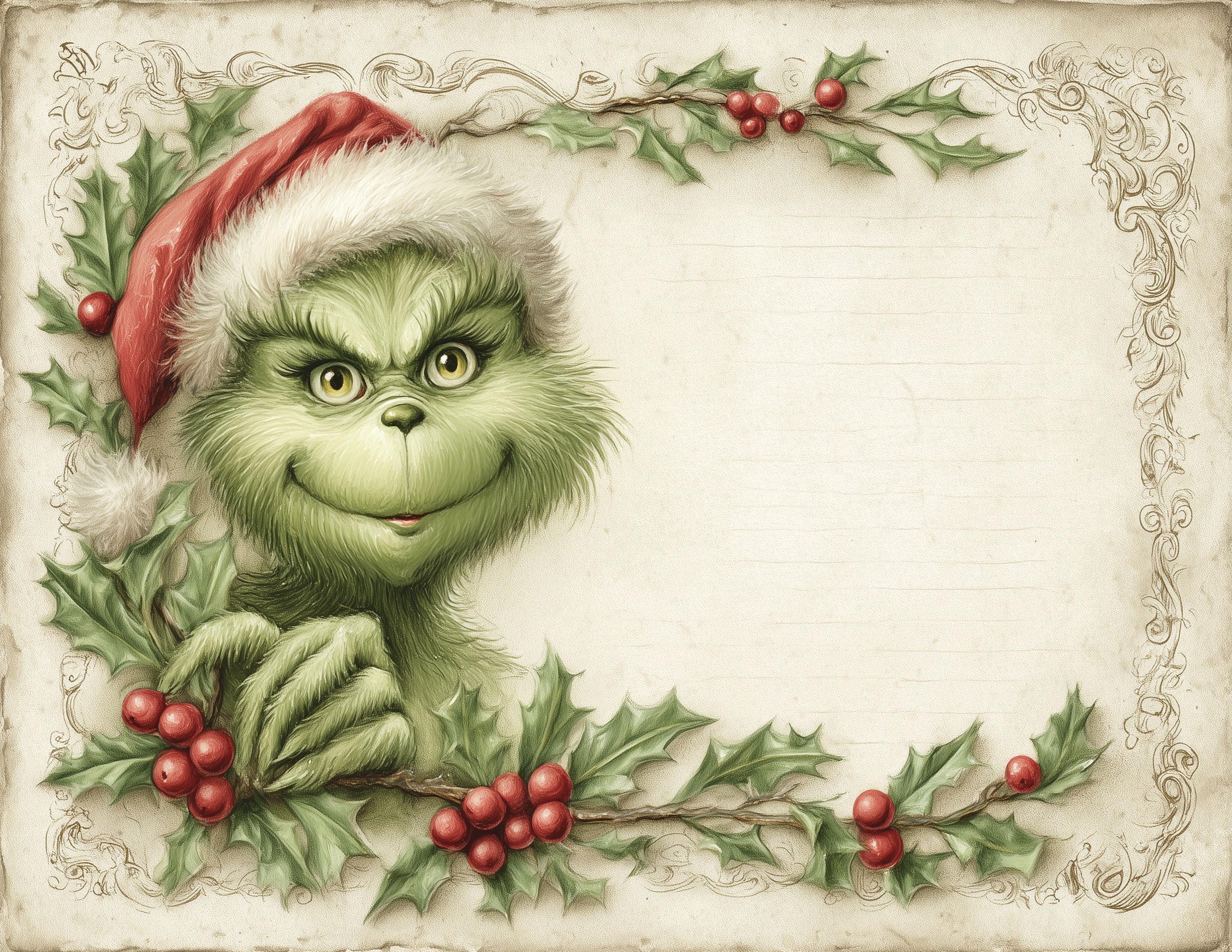 Vintage Grinch Junk Journal Paper for Christmas Holiday Craft US Letter ...