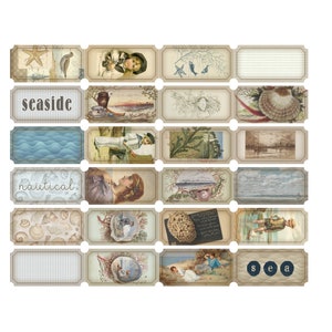 Nautical Ephemera Tickets Printablr of 4 Sheets Ocean Sea - Etsy