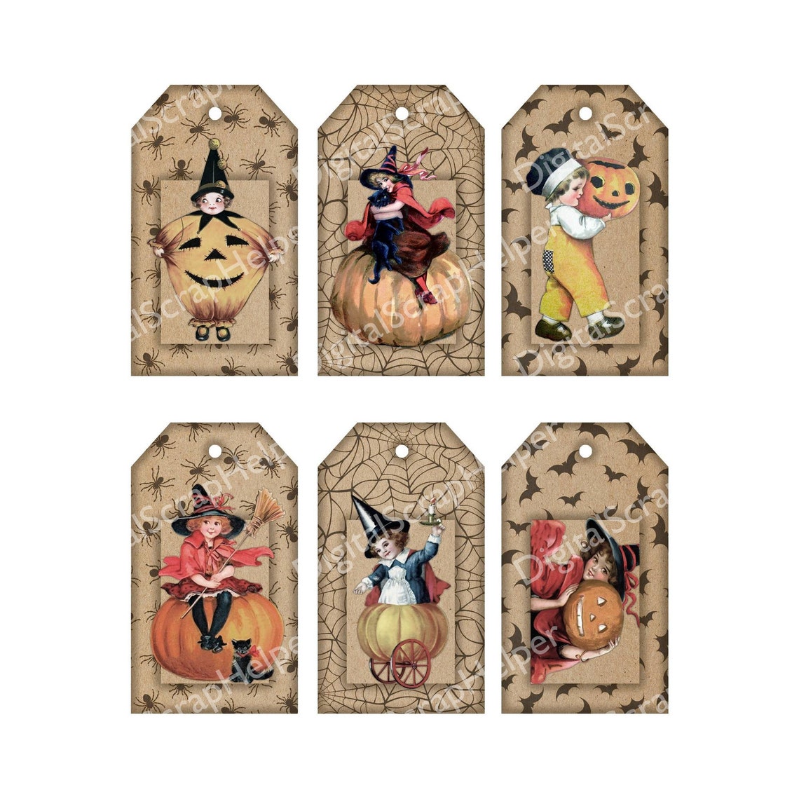 Vintage Halloween Gift Tags for Spooky Junk Journalling and Slow ...