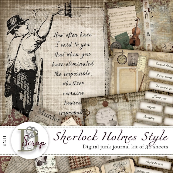 Sherlock Holmes Junk Journal Kit Printable of 36 Sheets - Etsy UK