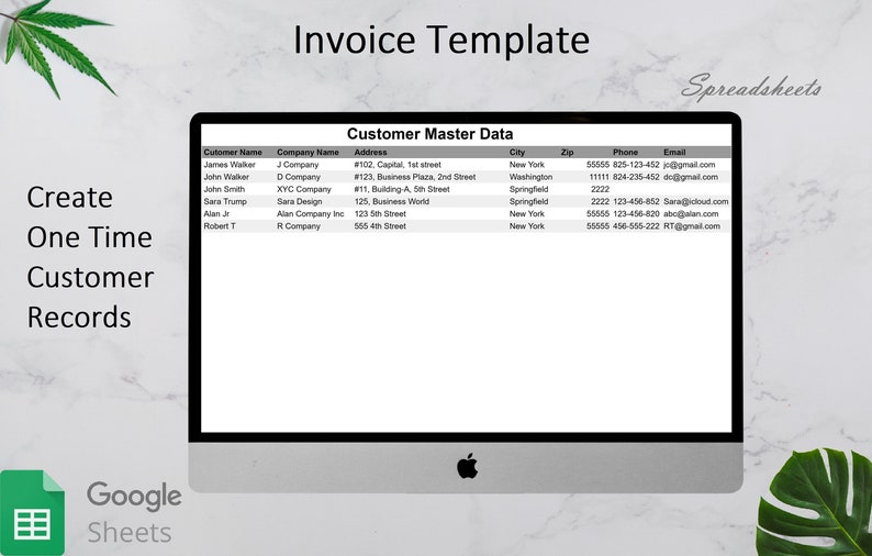 Automated Invoice Template for Small Business Editable and Printable ...