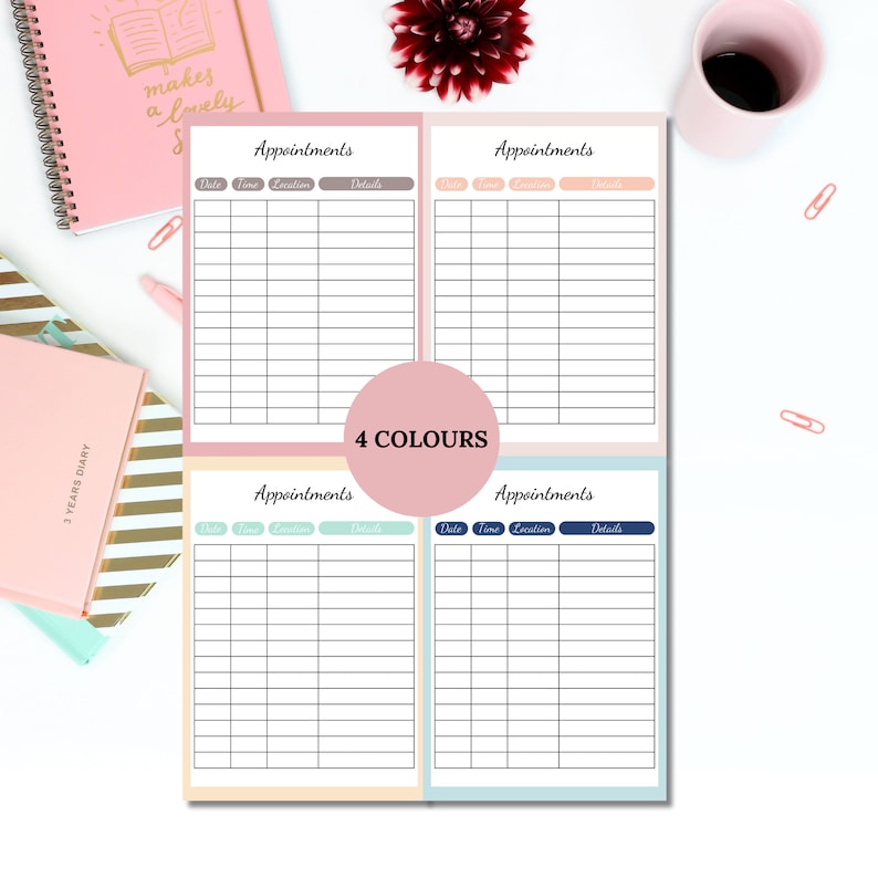 Appointment Tracker Printable, Appointment Reminder, Appointment Log ...