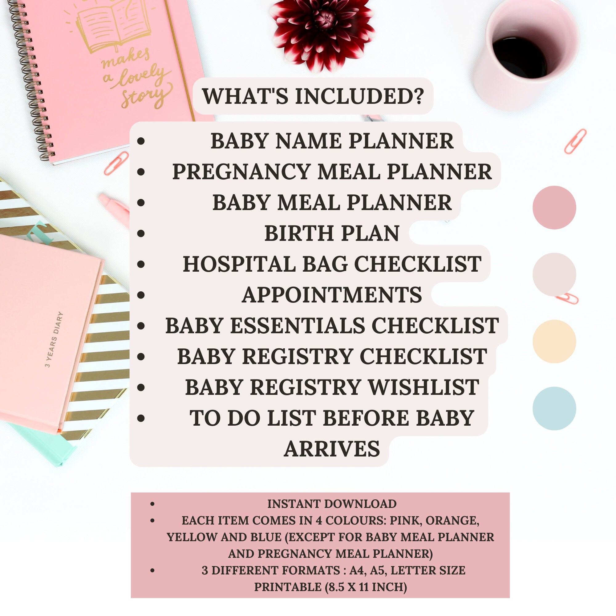 Pregnancy Planner Bundle, Pregnancy Checklists, Pregnancy to Do Lists ...