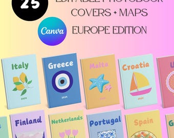 Editable Travel Photo Book Cover & Map | Editable Central and South ...