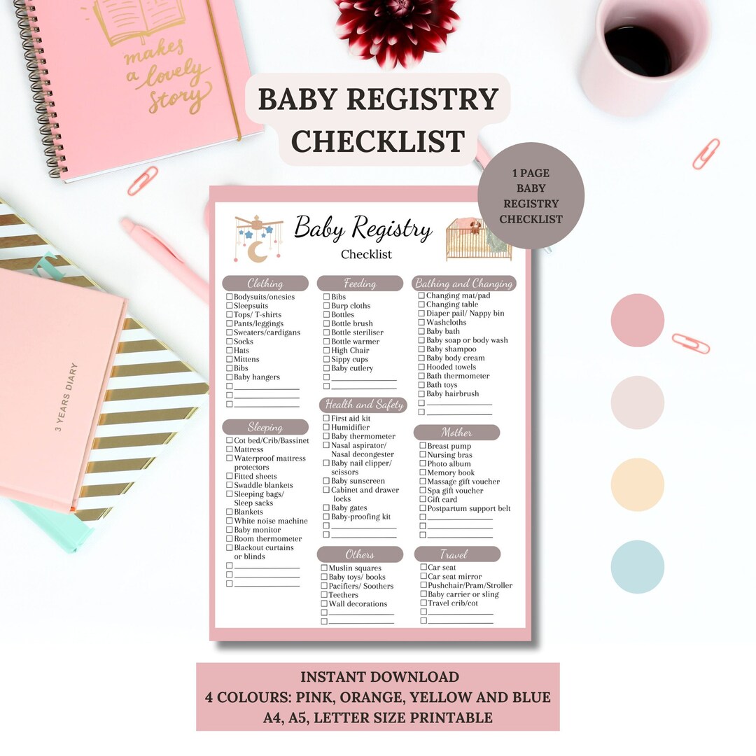 Baby Registry Checklist, Baby Essentials Checklist, New Mom Checklist ...
