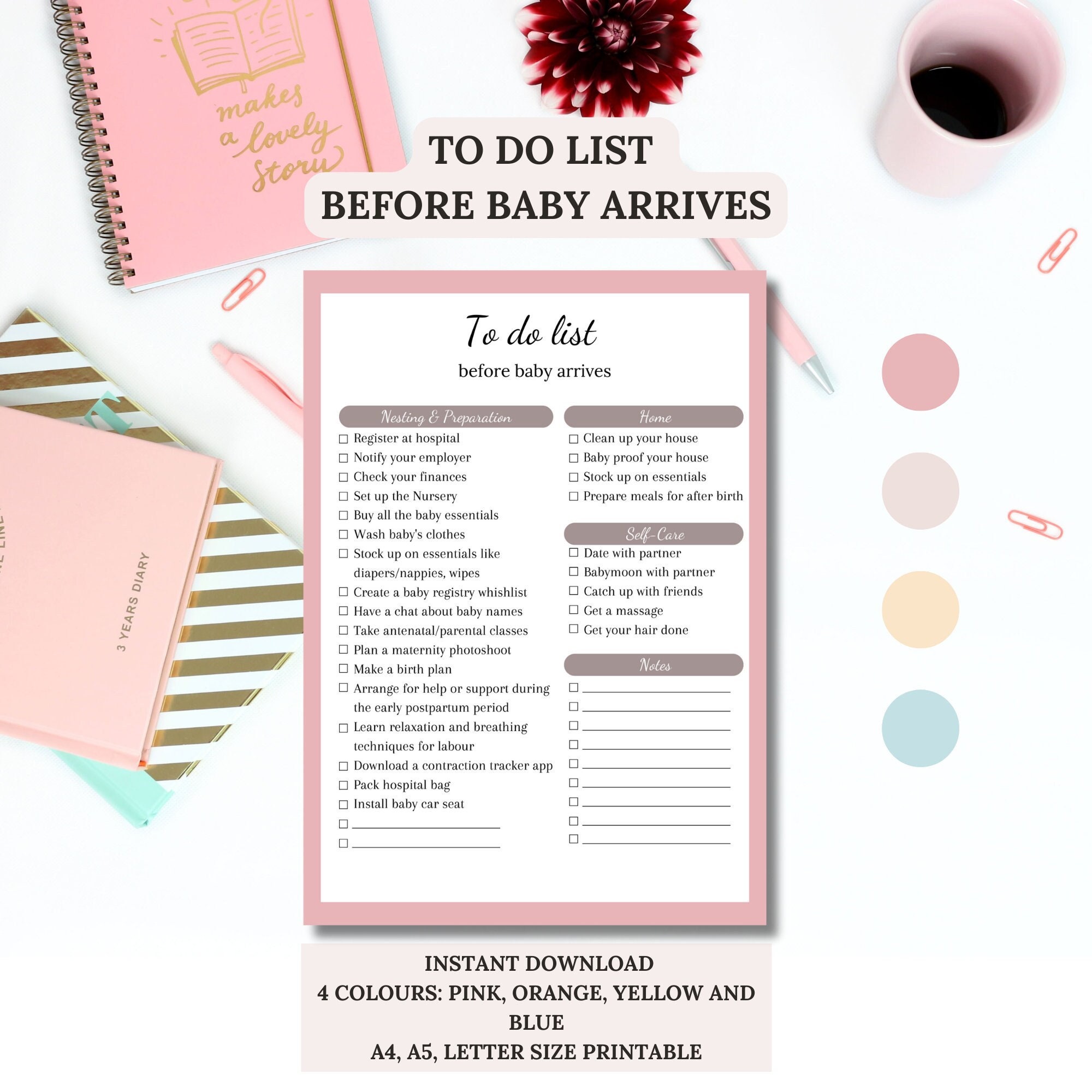 To Do List Before Baby Arrives, Baby Planner Printable, New Baby ...