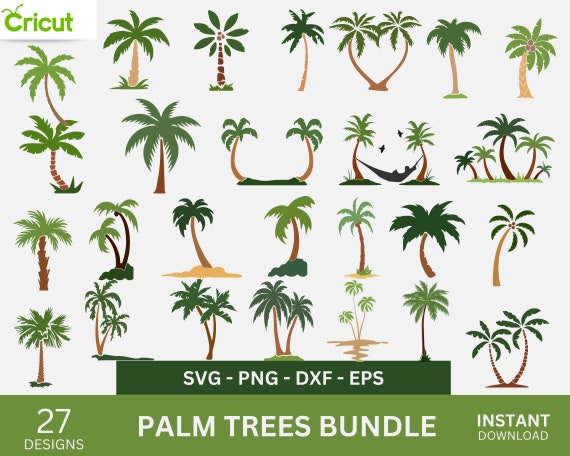 Palmera SVG Silueta de palmeraÁrbol de isla tropicalÁrbol - Etsy España