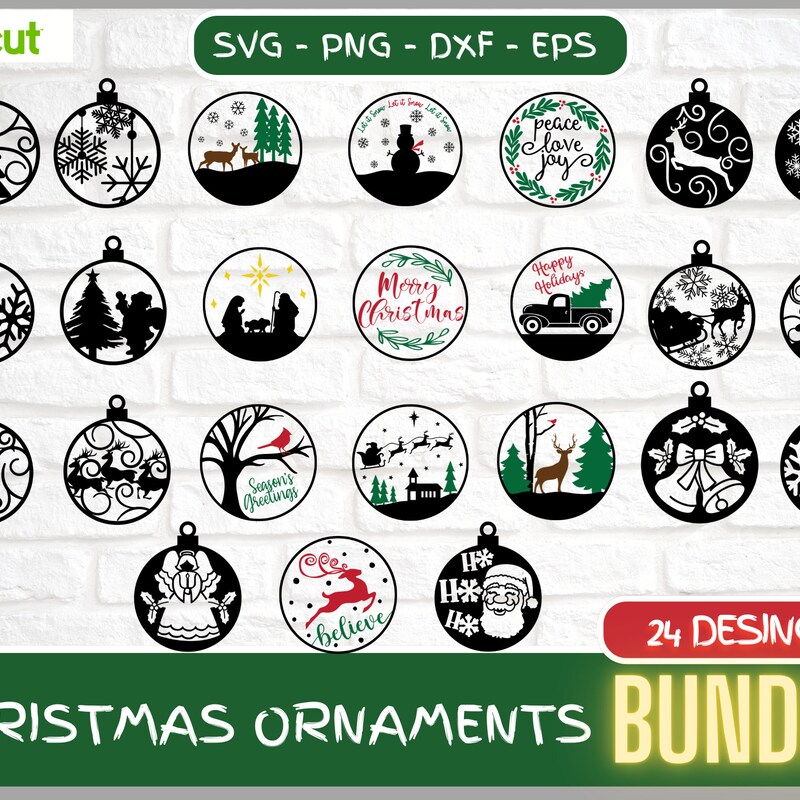 Round Christmas Svg - Etsy