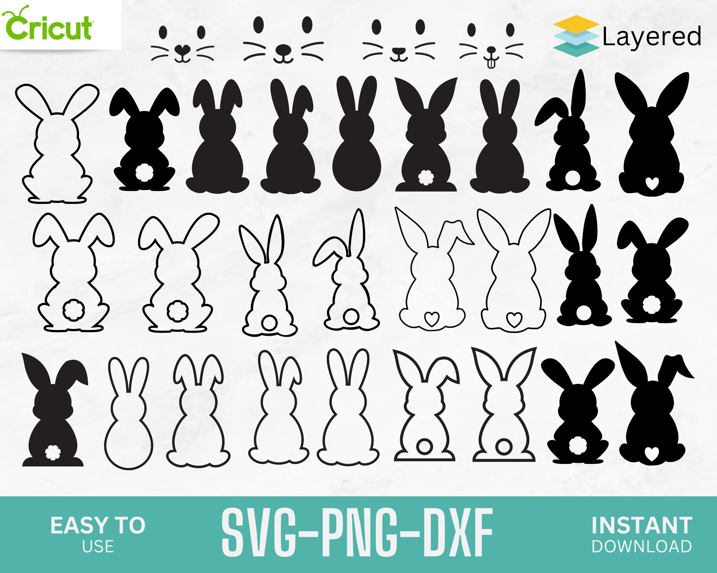 Easter Bunny Shape Svg,rabbit Dxf,bunny Shape Svg,outline Bunny Svg ...