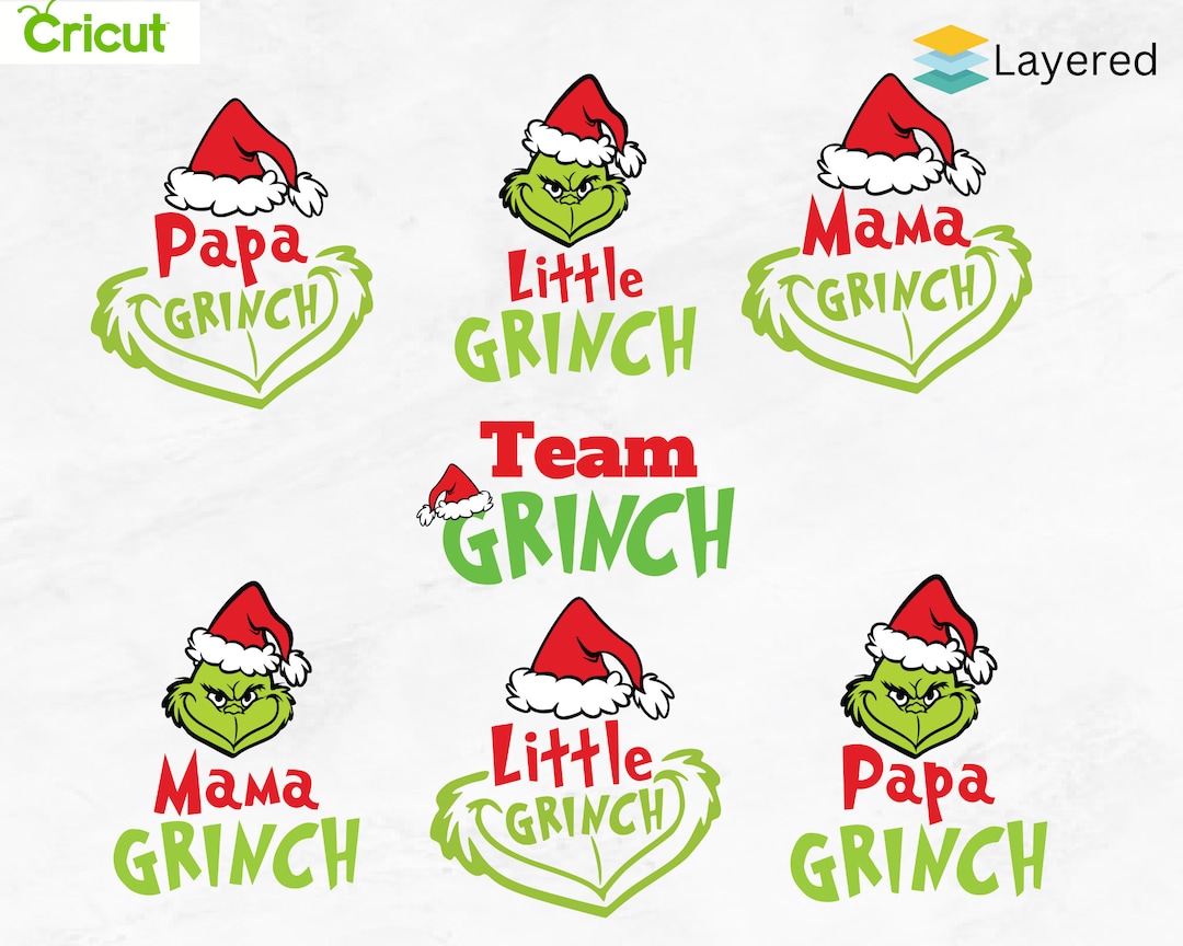 Grinch Family Svg | Grinch SVG | Team Grinch SVG | Papa Mama Little ...