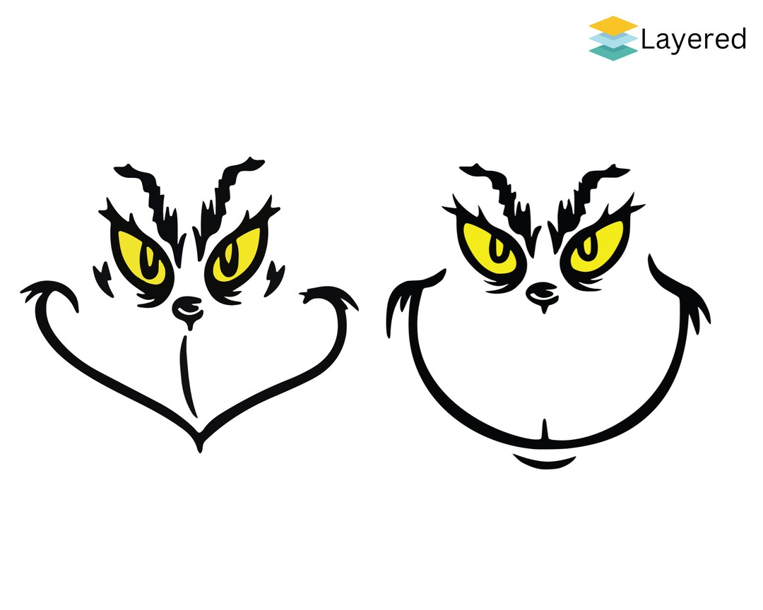 Grinch Face Svg | Grinch SVG | Grinch Face Silhouette | Grinch Smile ...