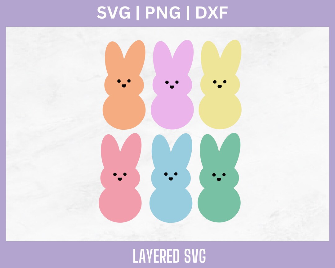 Easter Peeps Svg, Kids Easter Svg, Colored Easter Bunny Svg, Easter ...