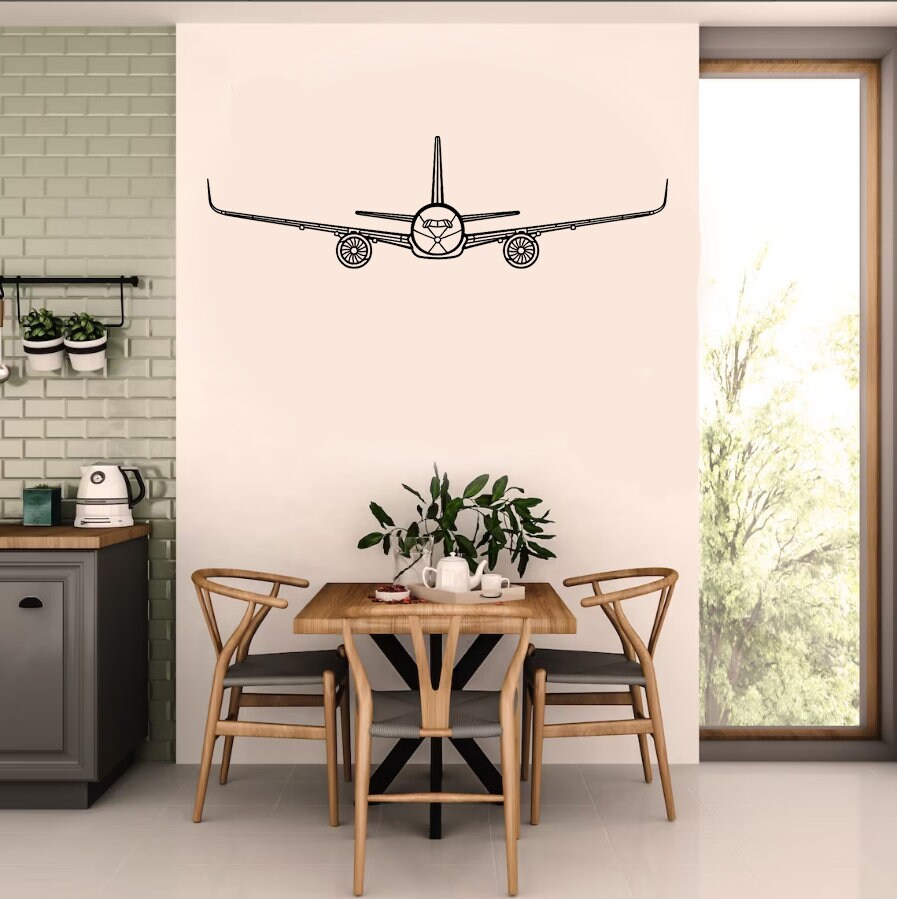 A350 Airplane Silhouette Metal Wall Art, Airplane Wall Art, Plane Metal ...