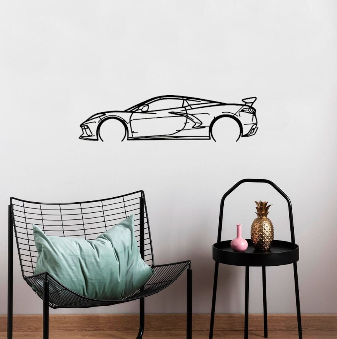 Metal Car Wall Art, Car Silhouette,car Guys Gift, Car Accessories ...