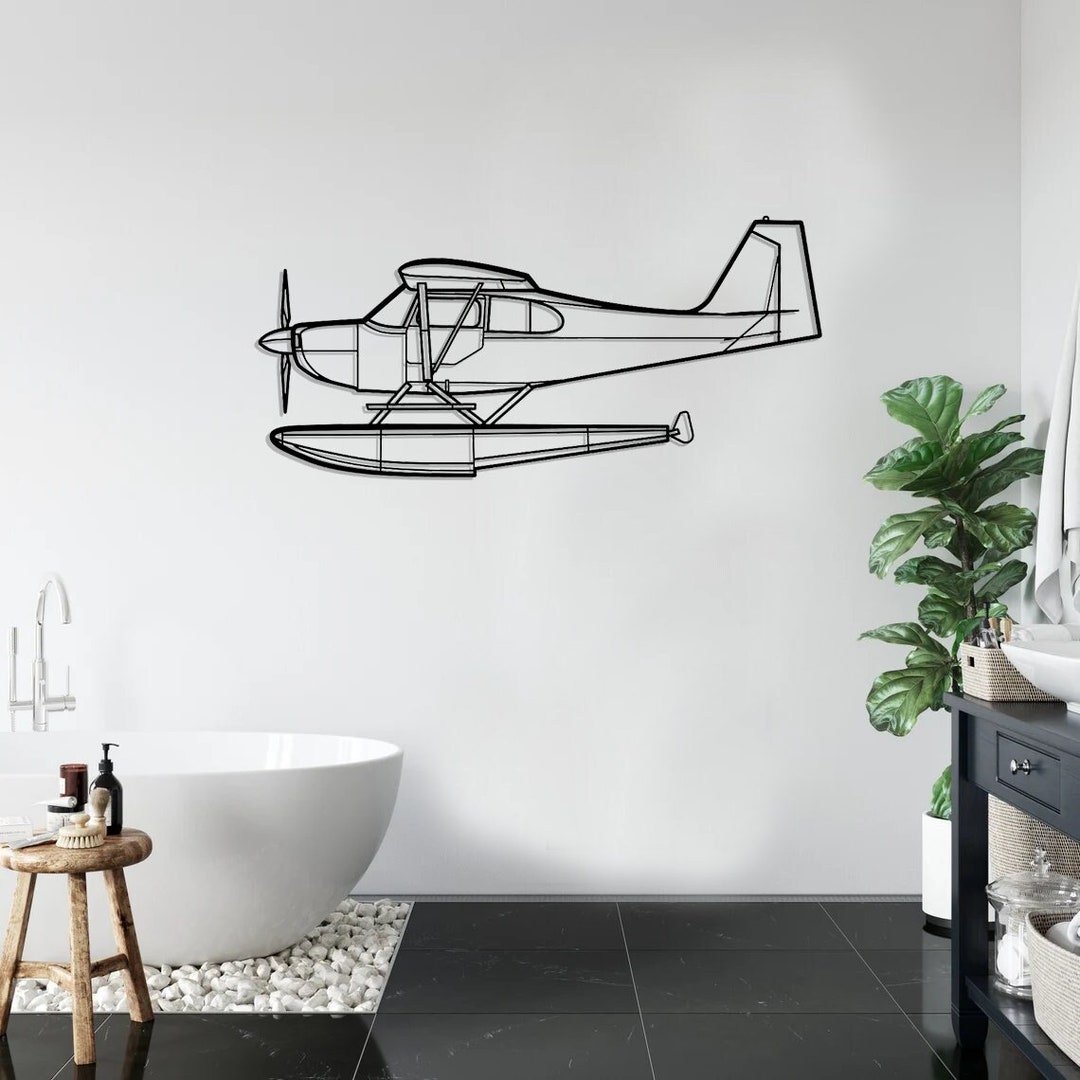 Citabria Silhouette Metal Wall Art, Airplane Wall Art, Plane Metal Art ...