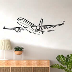 Boeing 757-200 Angle Airplane Silhouette Metal Wall Art, Airplane Wall ...