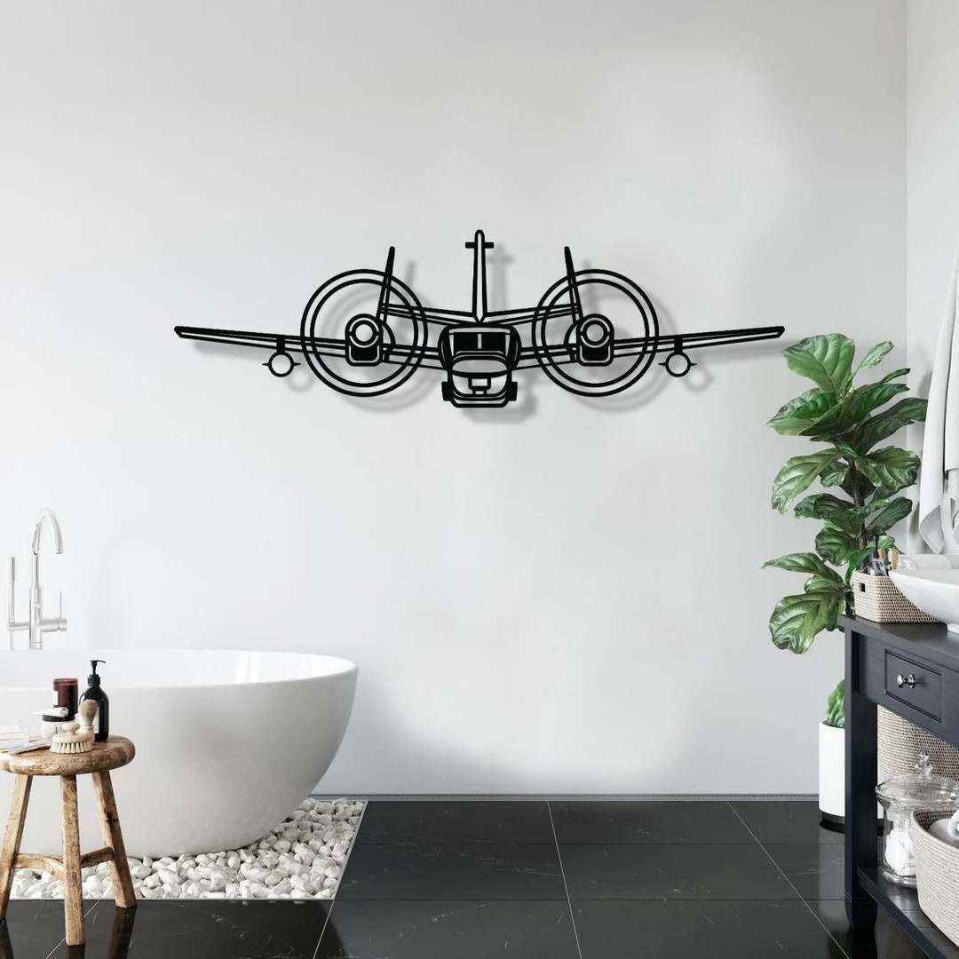 OV-1 Mohawk Front Silhouette Metal Wall Art, Airplane Wall Art, Plane ...