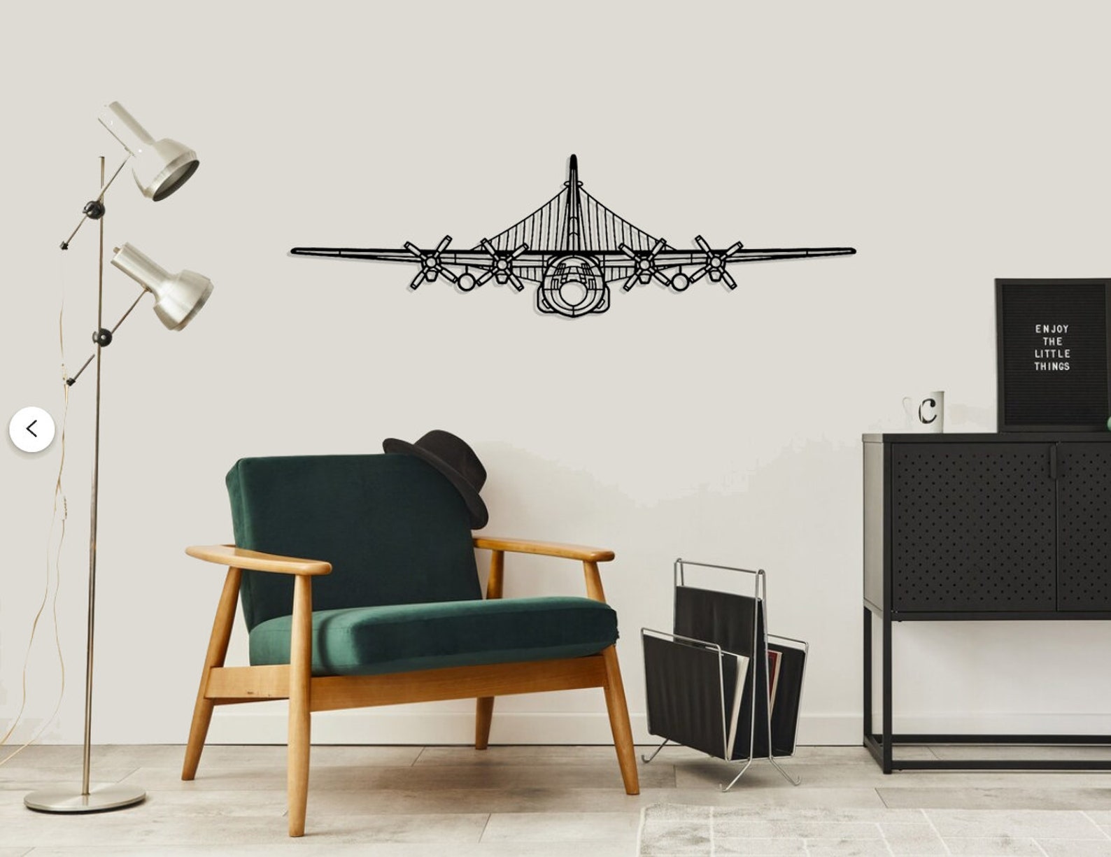 EC-130H Compass Call Front Silhouette Metal Wall Art, Airplane Wall Art ...