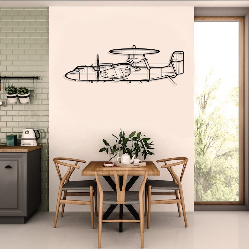 E-2C Hawkeye Silhouette Metal Wall Art, Airplane Wall Art, Plane Metal ...