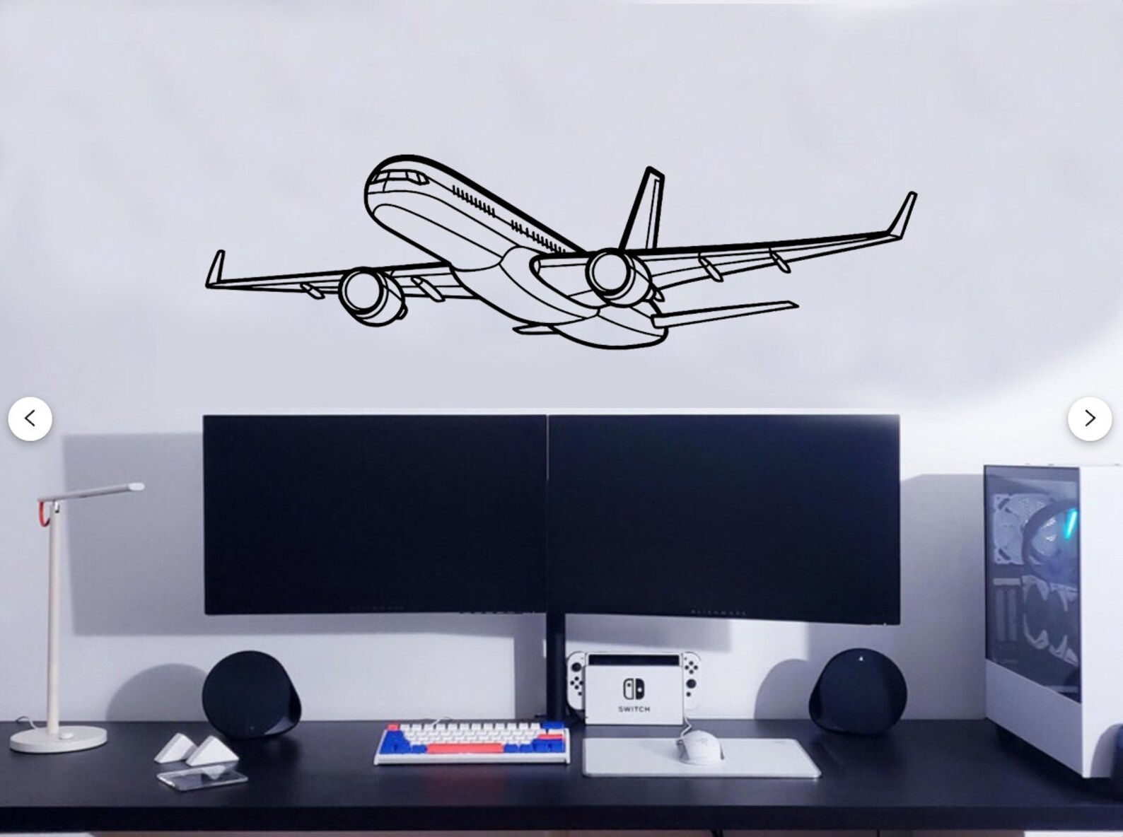 Boeing 757-200 Angle Airplane Silhouette Metal Wall Art, Airplane Wall ...
