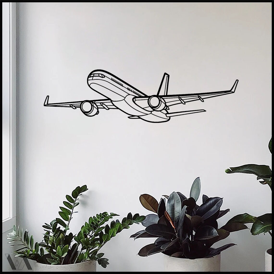 Boeing 757-200 Angle Airplane Silhouette Metal Wall Art, Airplane Wall ...