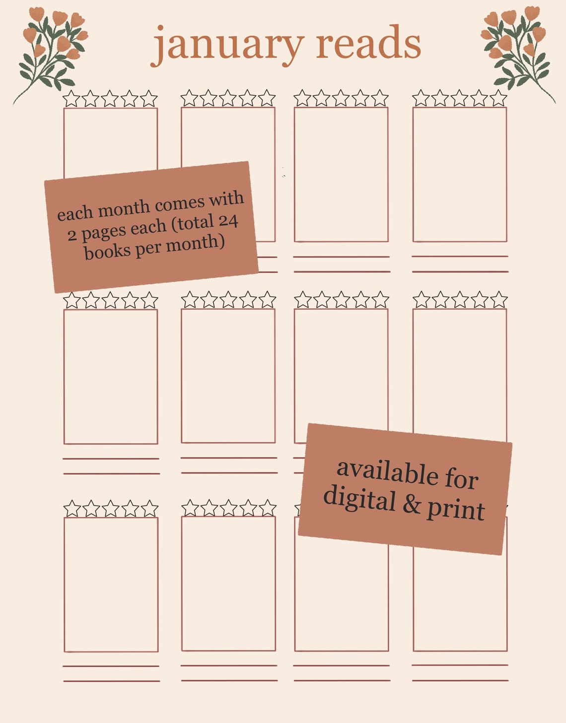 Monthly Book Tracker, Goodnotes, Digital, Top10 Books - Etsy