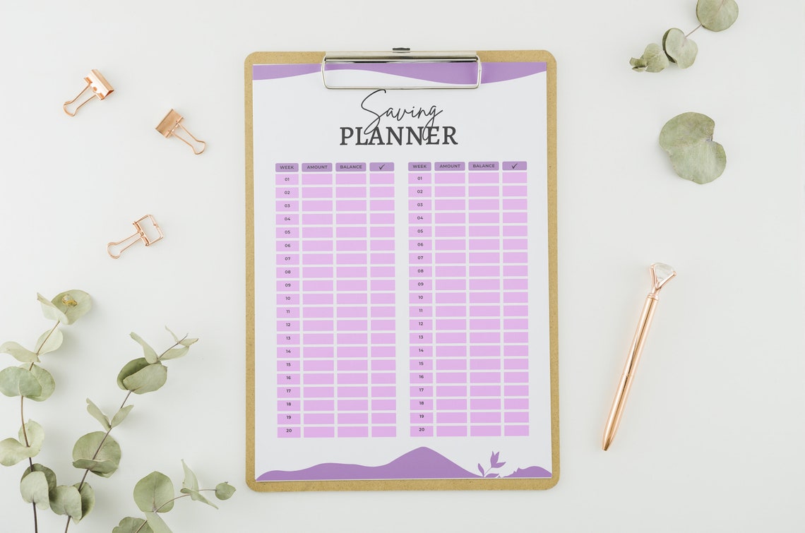 Printable Monthly Savings Planner for Saving Funds, Savings Goal ...