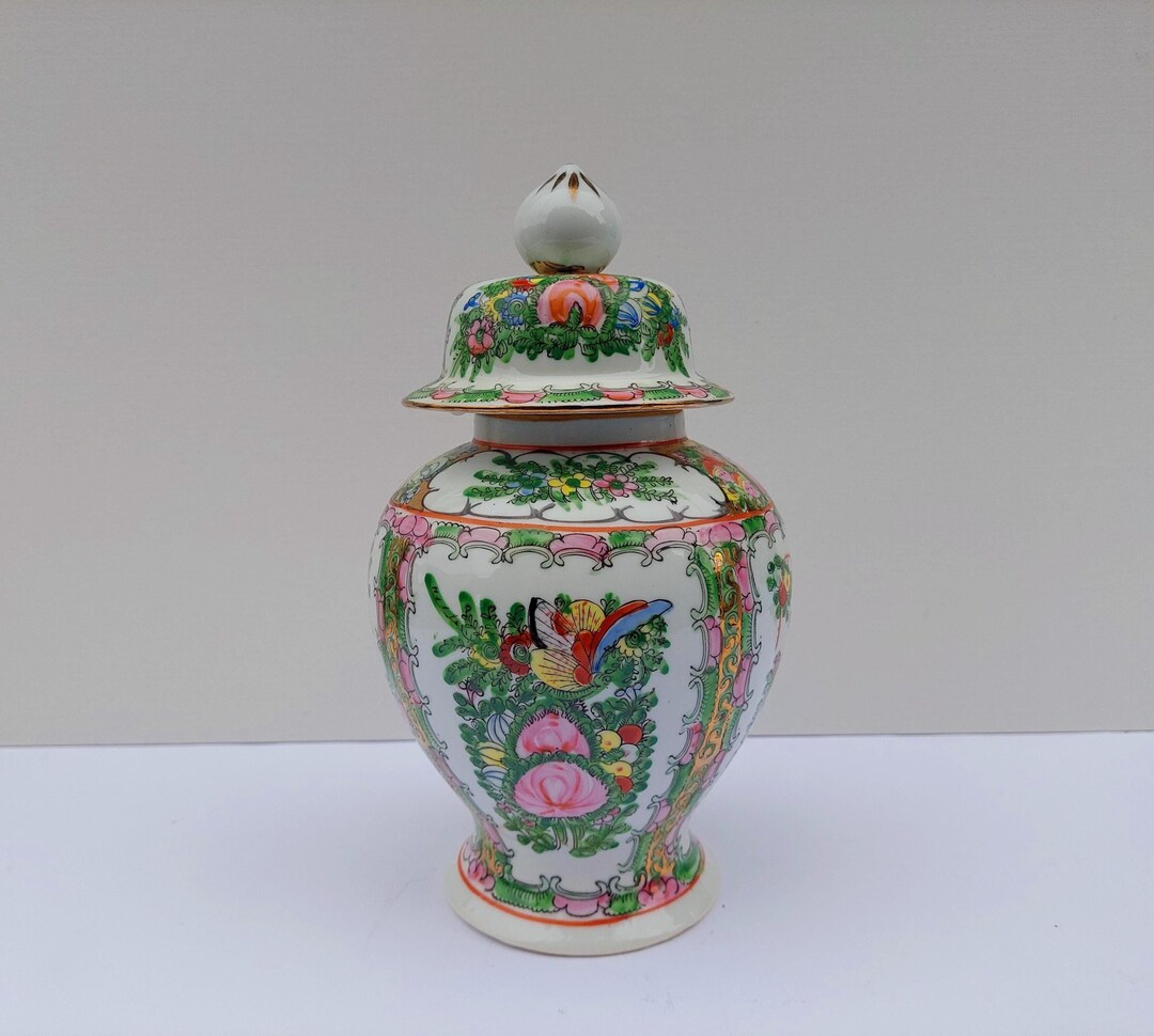 Chinese Gember Pot Canton Porselein Famille Rose Gember Pot Met Deksel ...